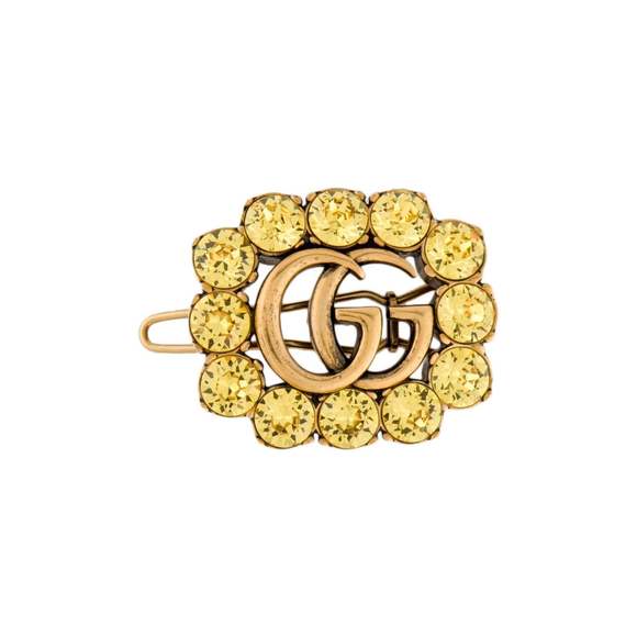 Gucci | Accessories | Gucci Yellow Crystalembellished Interlocking G ...
